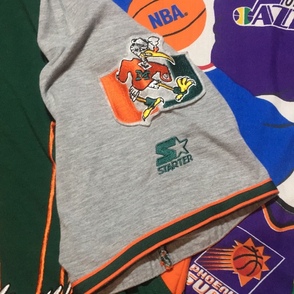 STARTER | Shirts | Vintage Starter Miami Hurricanes Hooded Jersey Rare ...